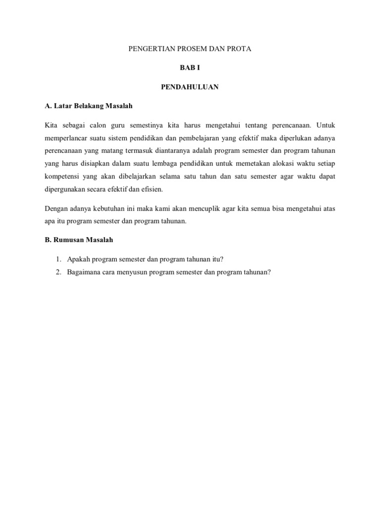 Pengertian Prosem Dan Prota | PDF