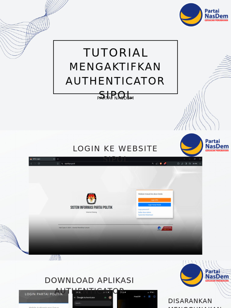 Tutorial Aktifasi Authenticator Untuk SIPOL | PDF