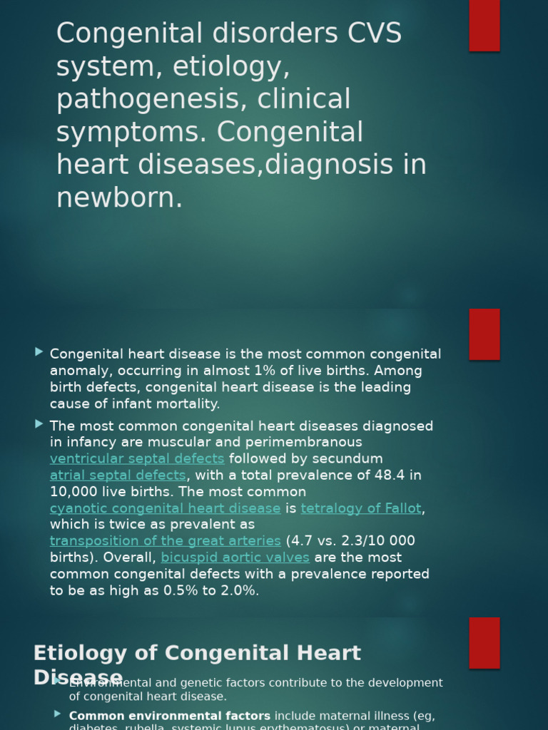 Congenital Disorders CVS System, Etiology, Pathogenesis | PDF | Congenital Heart Defect | Heart