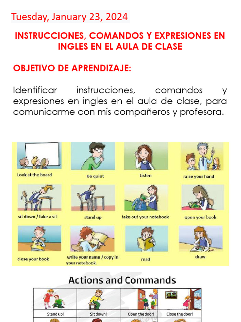 Expresiones en El Aula (Instrucciones) | PDF