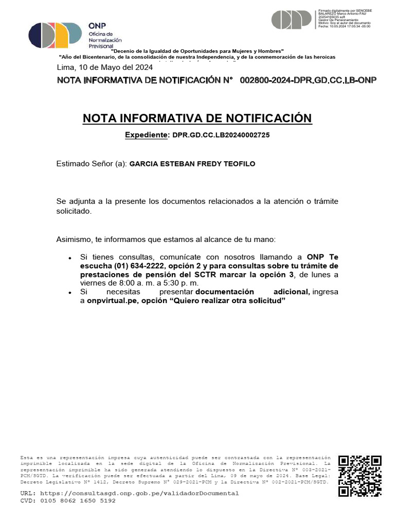 Nota Informativa | PDF