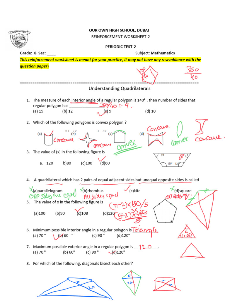 Math Reinforcement Worksheet-2 2 | PDF | Elementary Geometry | Euclidean Geometry
