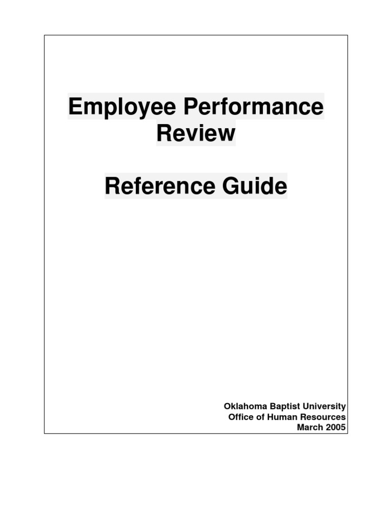 Employee Performance Review Reference Guide: Oklahoma Baptist ...