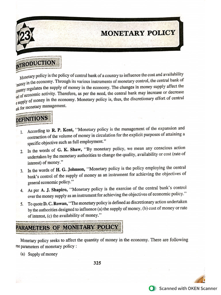 Monetary Policy | PDF