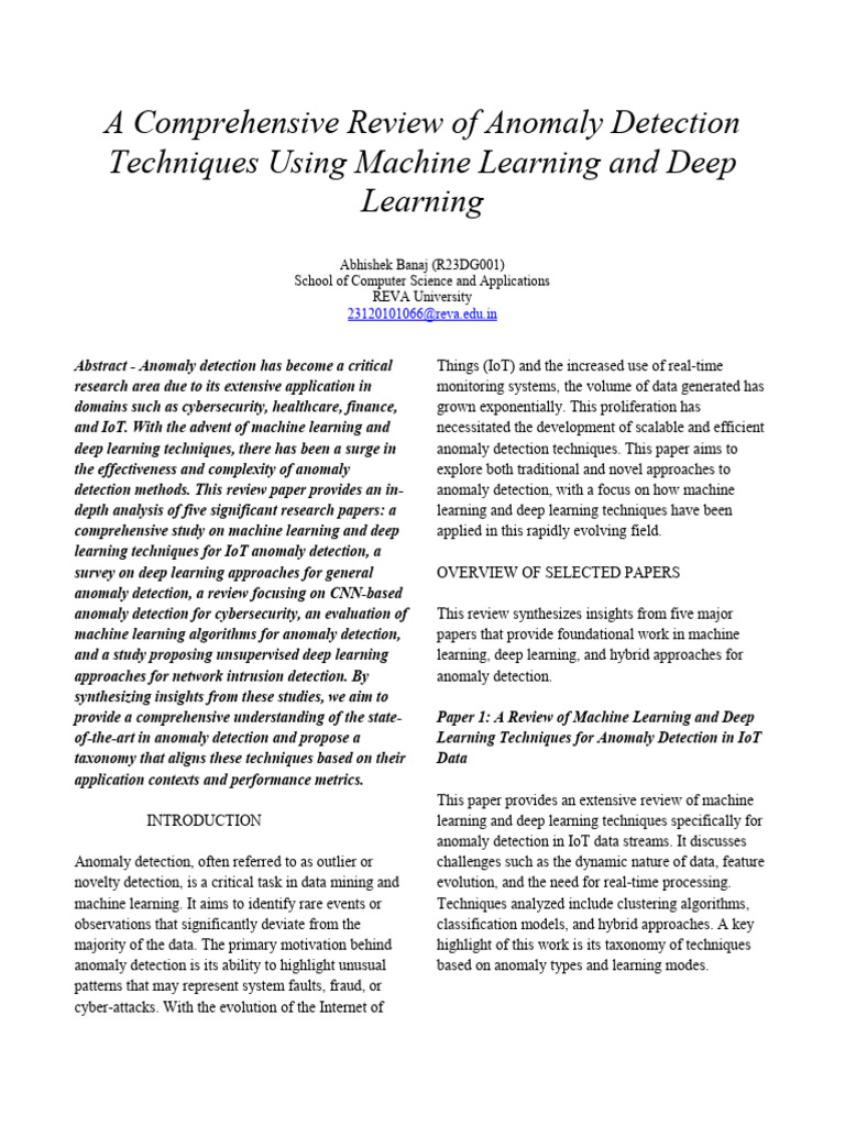 Anomaly_Detection_Review (1)(2) | PDF | Machine Learning | Deep Learning