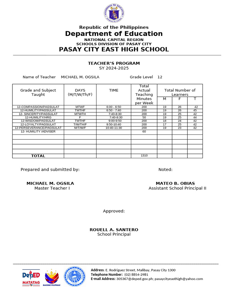 OGSILA Class Teachers Program FINAL TEMPLATE | PDF