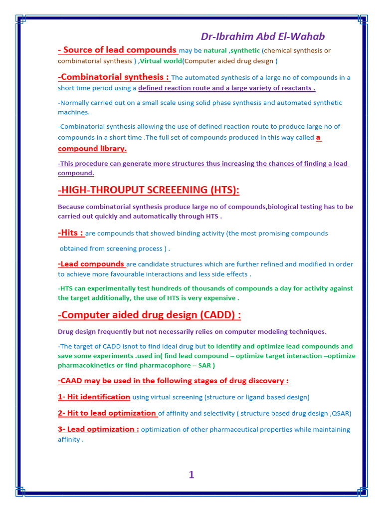 Drug Design Dr.hend No 6 | PDF | Drug Design | Docking (Molecular)