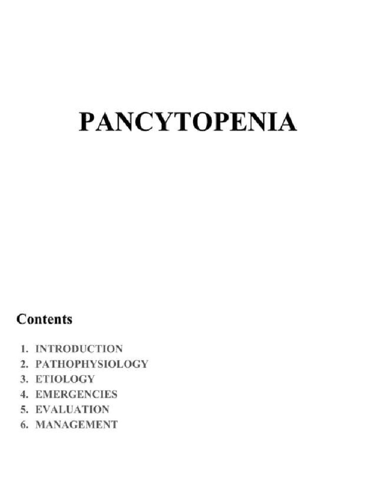 Pancytopenia | PDF