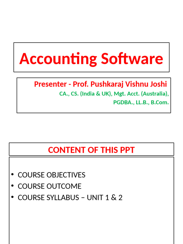 Pushkaraj Joshi - Accounting Software 1_Final | PDF