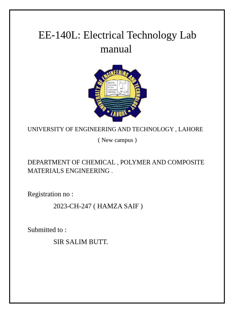 Ee Manual 1 | PDF | High Voltage | Fuse (Electrical)