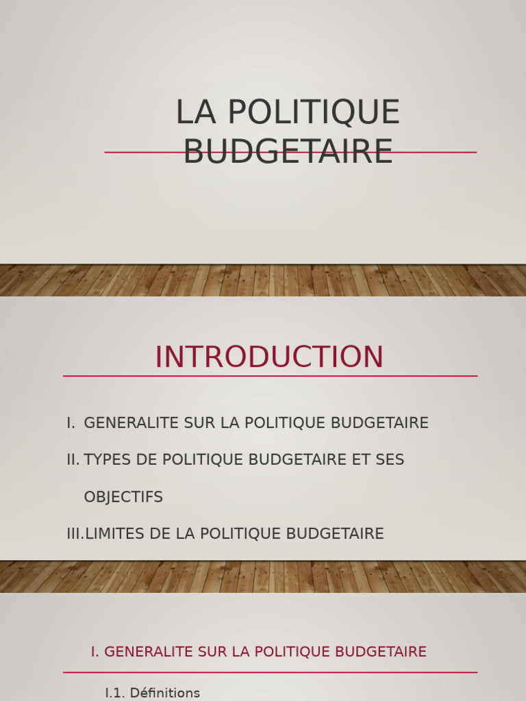 Politique Budgétaire : Types et Limites | PDF