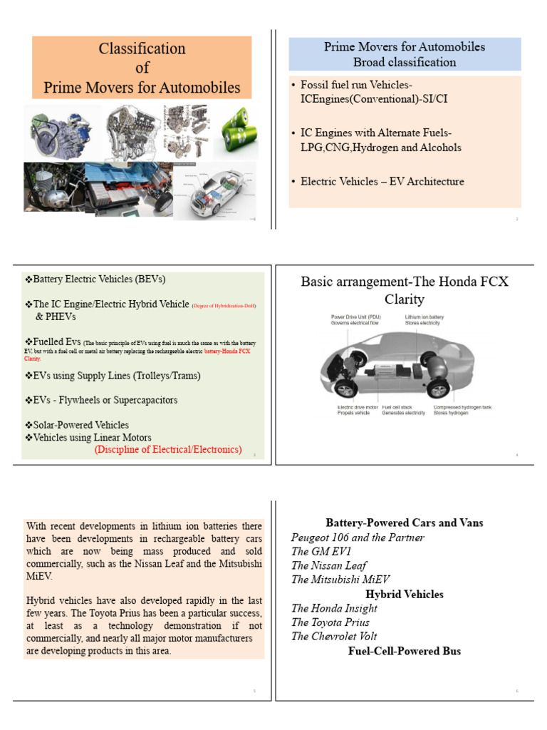 Prime Movers Classification for Vehicles | PDF | Electric Vehicle ...