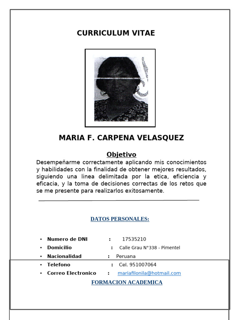 Currículo Maria Carpena | PDF