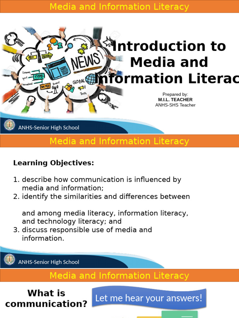 1 Intro To Media and Information Literacy | PDF | Communication ...