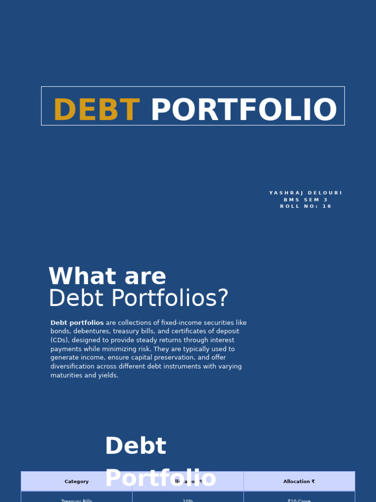 Debt Portfolio | PDF | Bonds (Finance) | Yield (Finance)