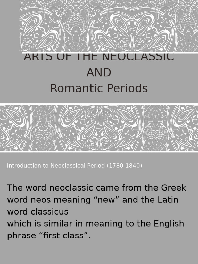 ARTS Arts of The Neoclassic and Romantic Periods | PDF | Romanticism ...