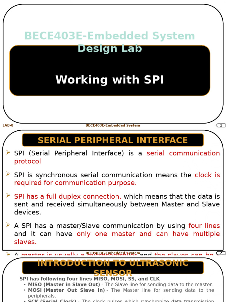 Esd Lab-10 Spi Updated | PDF | Physical Layer Protocols | Data Transmission