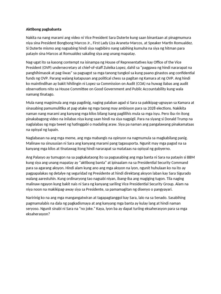 Balitang Kolum News | PDF