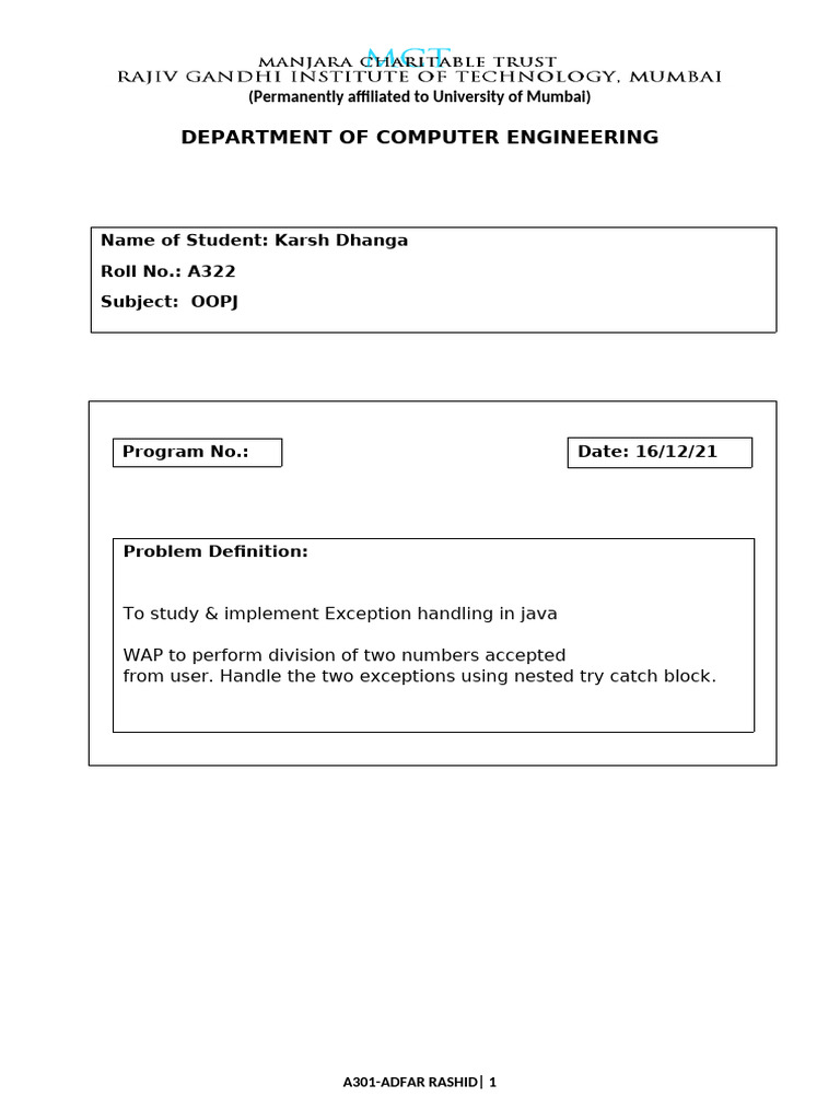 Java Exception Handling Guide | PDF