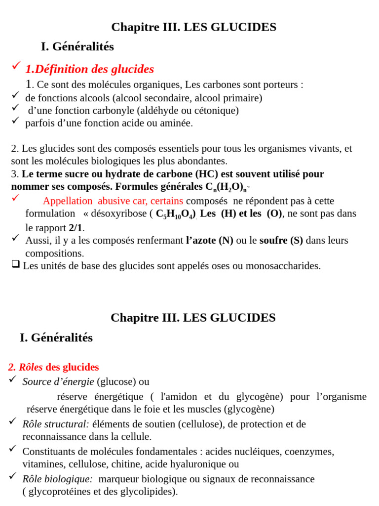 Présentation 2 Glucide | PDF | Glucide | Chimie des glucides
