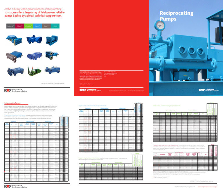 NOV Reciprocating Pumps Brochure | PDF | Steel | Barrel (Unit)