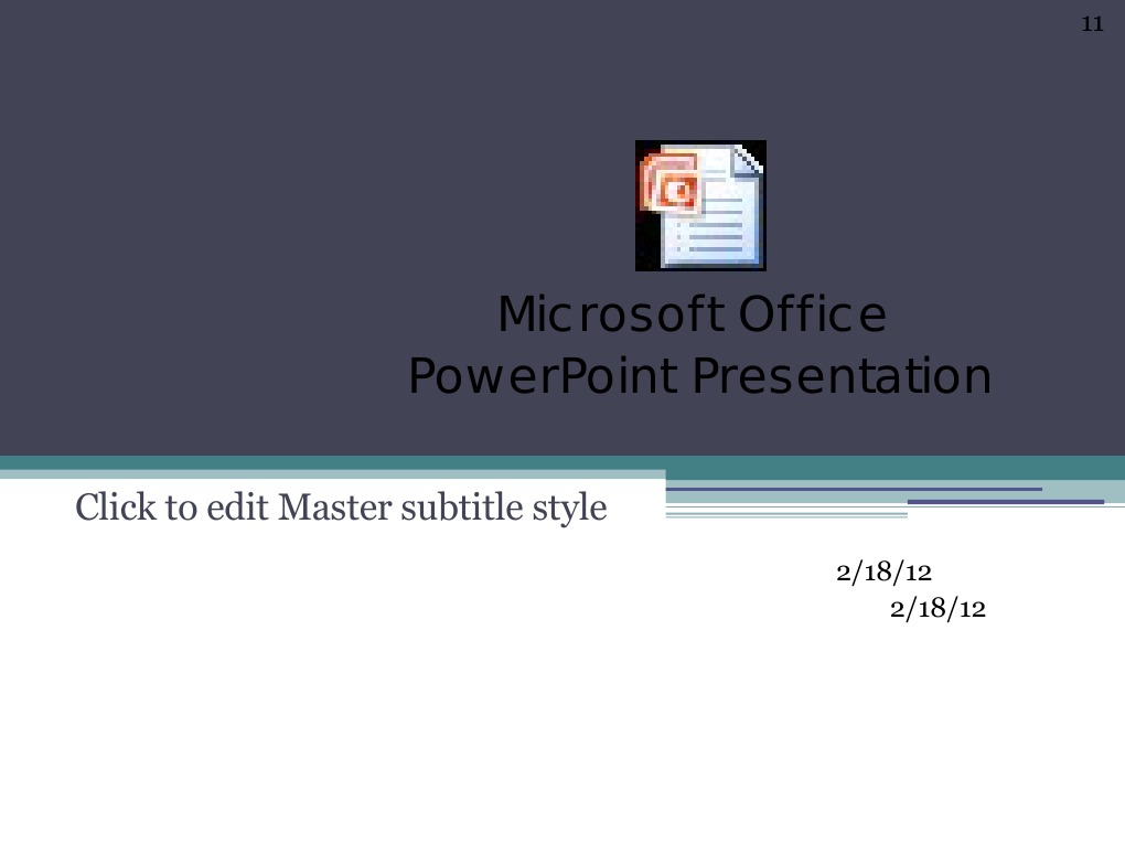 Microsoft Office Powerpoint Presentation: Click To Edit Master Subtitle ...