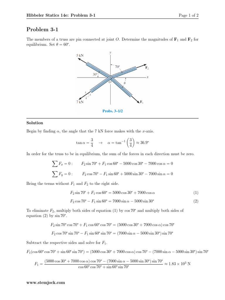 HibbelerS14eCh3p1 | PDF | Mechanics | Physics