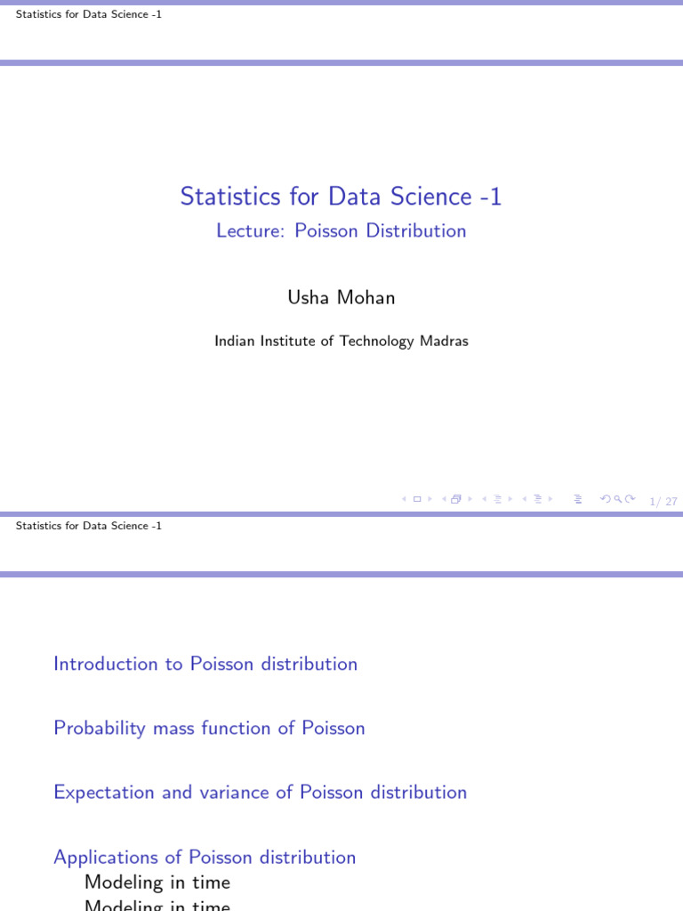 Lecture 11.8 - Poisson Distribution | PDF | Poisson Distribution ...