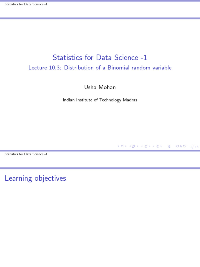Lecture 10_3_Binomial pmf | PDF | Probability Distribution | Statistics