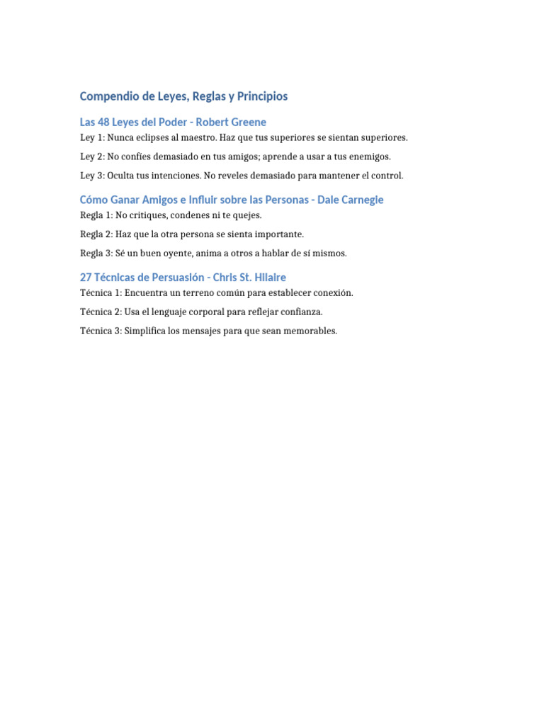 Compendio Leyes y Principios Resumen | PDF