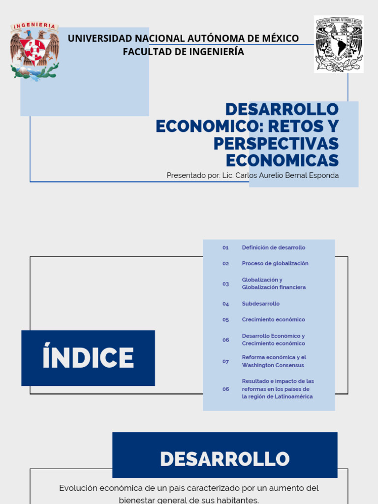 DESARROLLO ECONOMICO RETOS Y PERSPECTIVAS ECONOMICAS | PDF ...