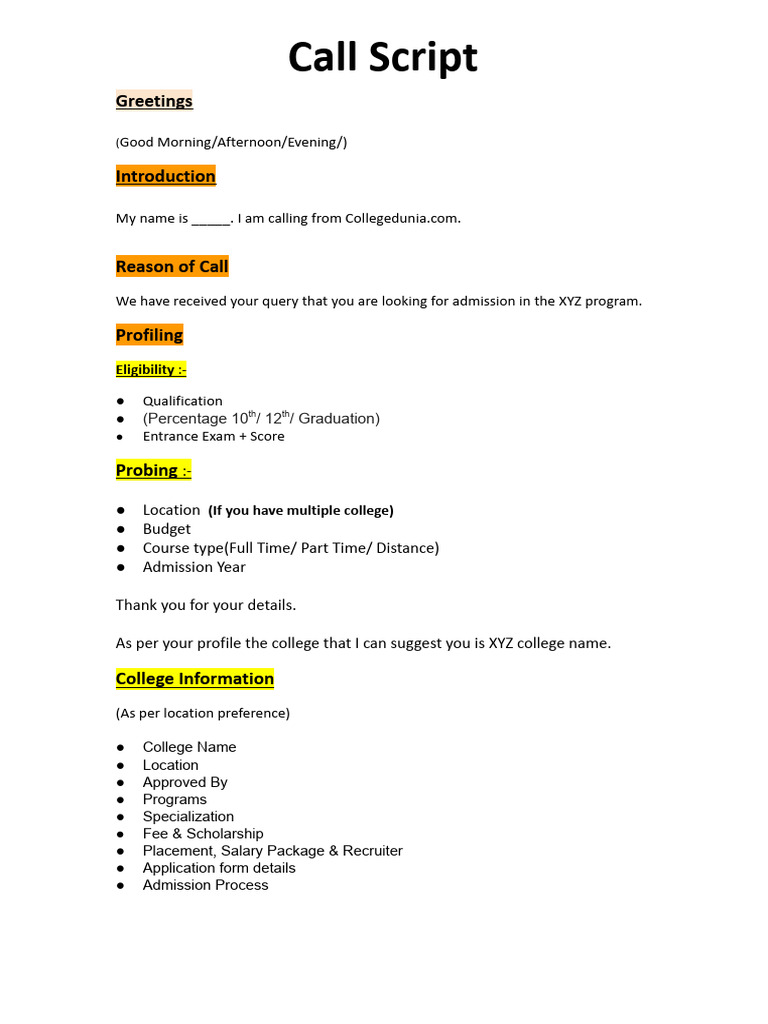 Call Script (1) (1) (1) | PDF