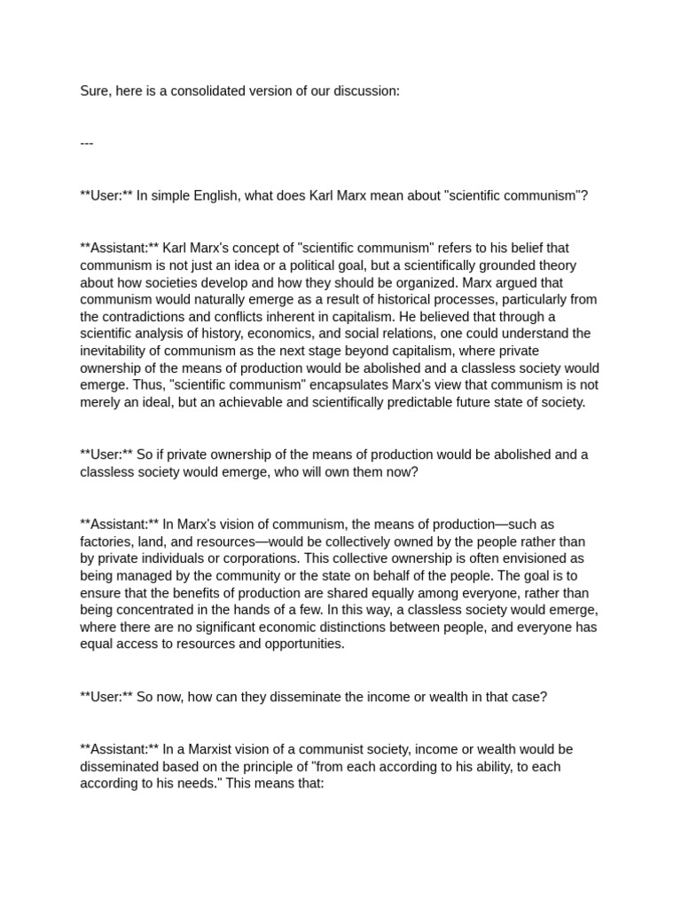 Communism | PDF | Karl Marx | Exploitation Of Labour