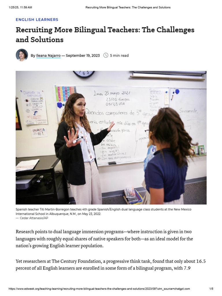 Recruiting More Bilingual Teachers - The Challenges and Solutions | PDF ...