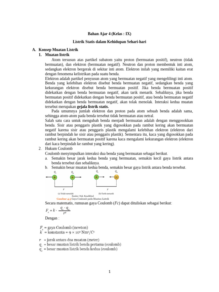 Listrik Statis: Konsep dan Penerapan | PDF