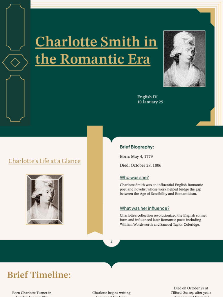 Charlotte Smith Presentation | PDF | Romanticism | Poetry