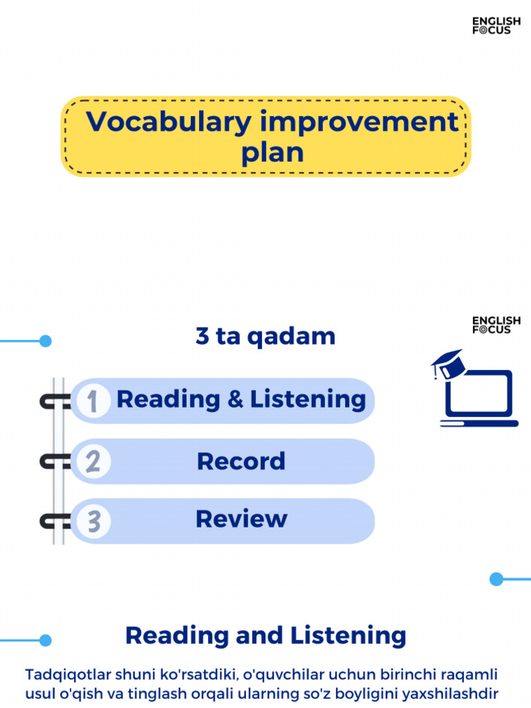Vocabulary Action Plan | PDF