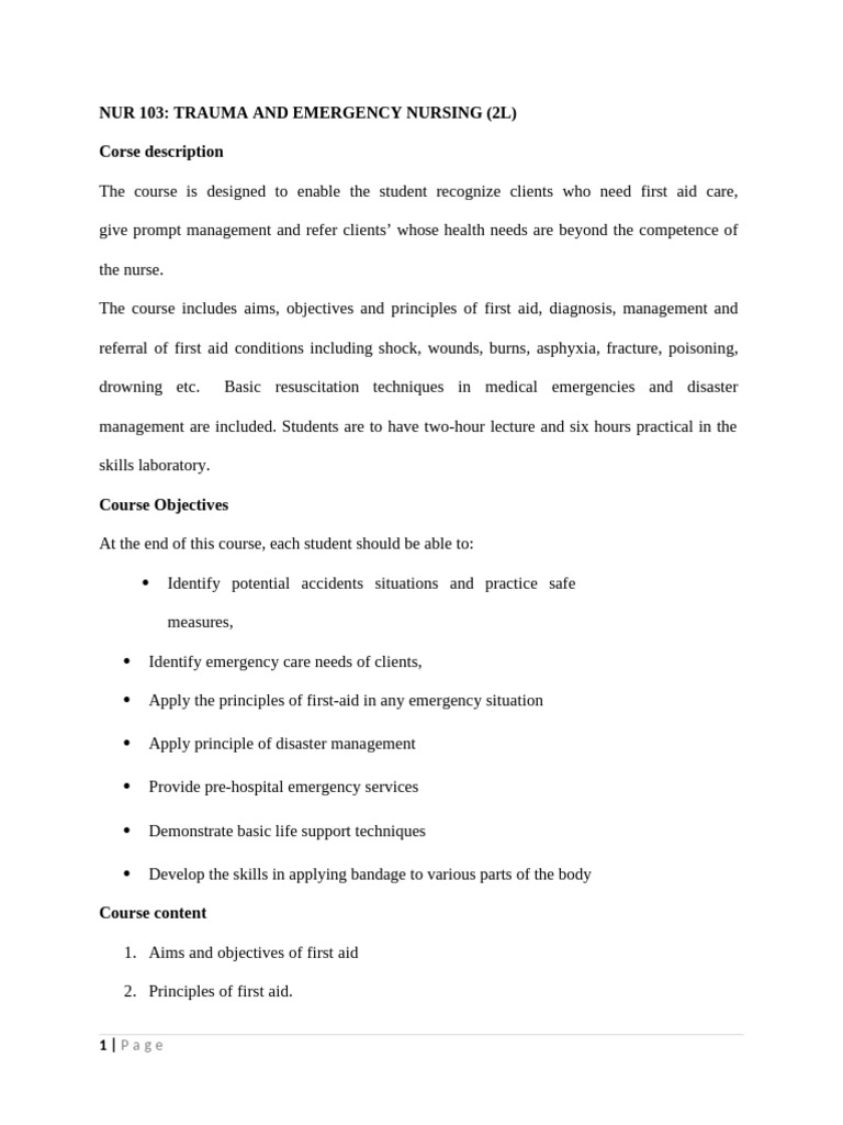 Trauma and Emergency Lecture 1 | PDF | First Aid | International Red ...