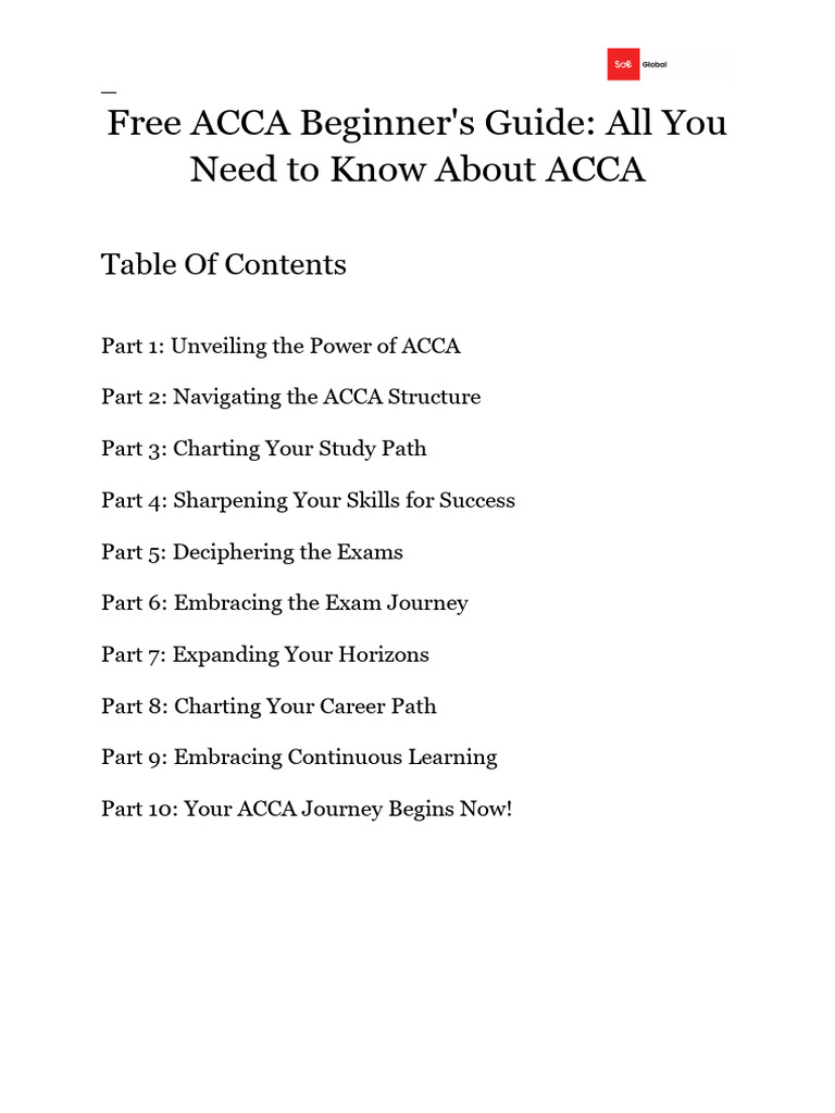 ACCA Beginner's Guide Overview | PDF | Business