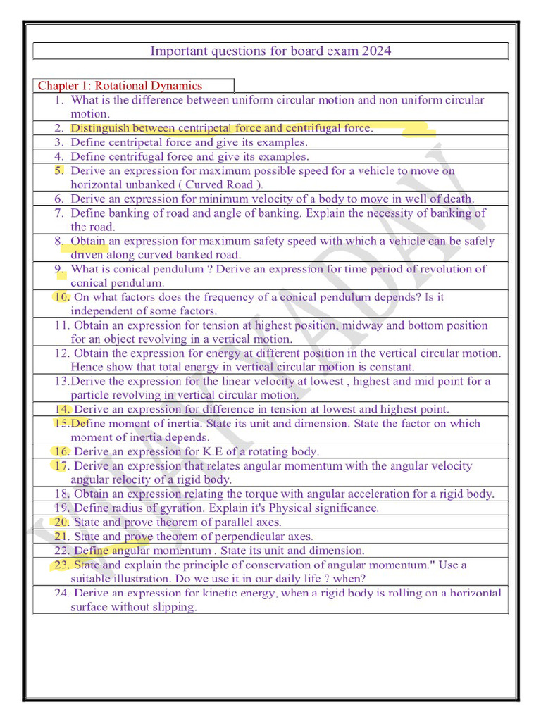 Imp Board Questions With V.imp | PDF
