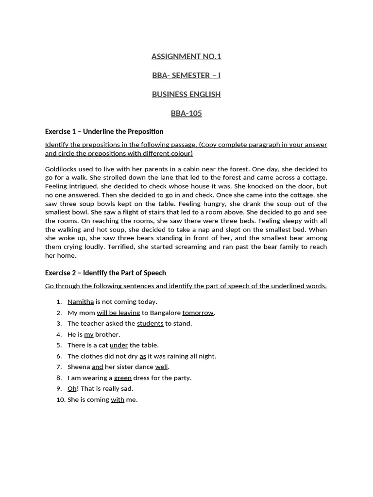Business English-Assignment-1 | PDF