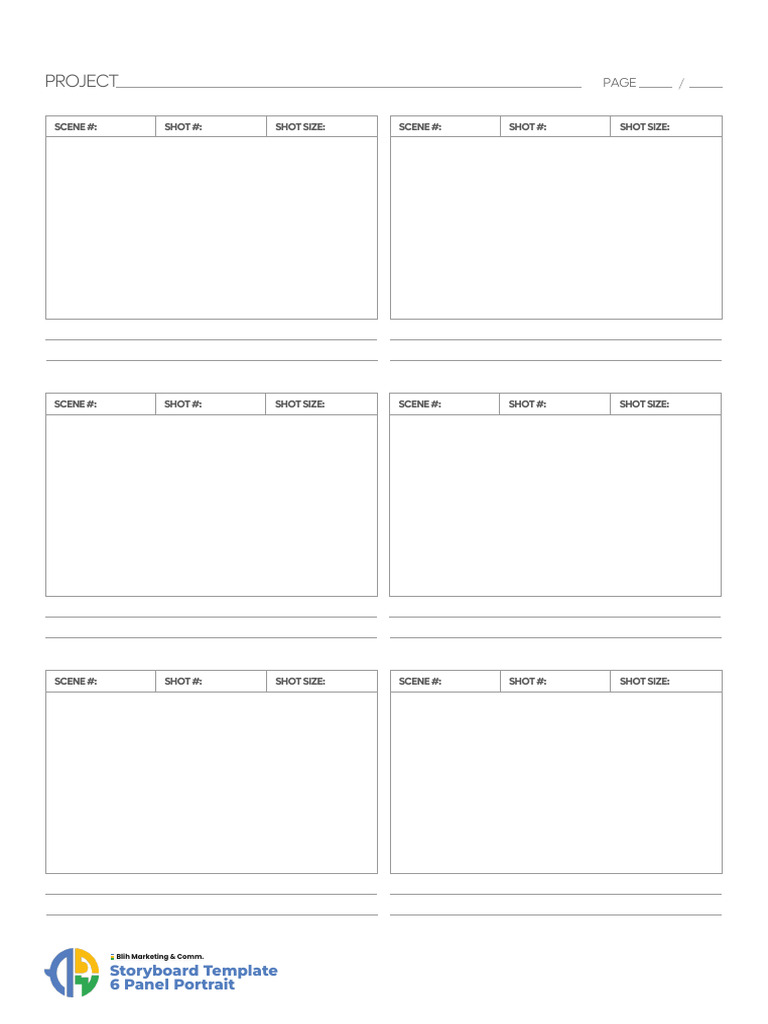 A4 Storyboard Template - 6-Panel - Portrait - Blih Marketing | PDF