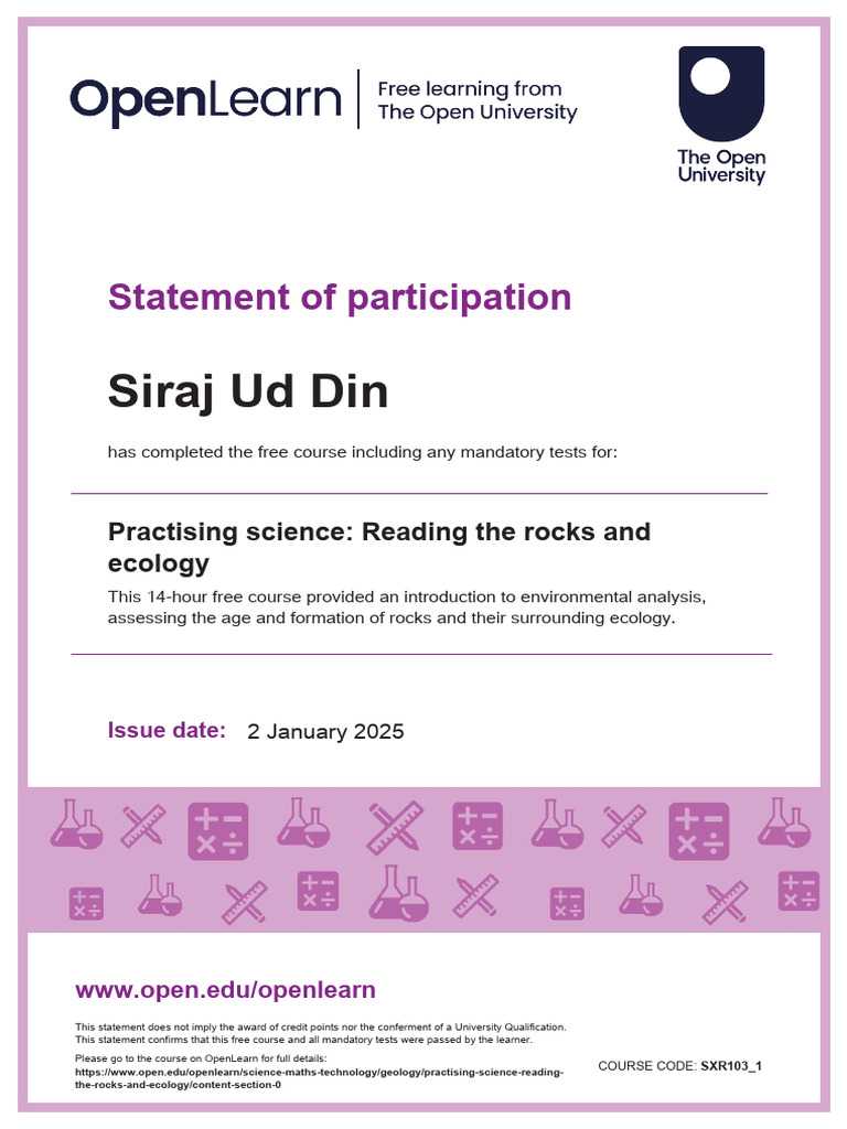 Free Course Completion: Reading Rocks | PDF | Rock (Geology) | Natural ...