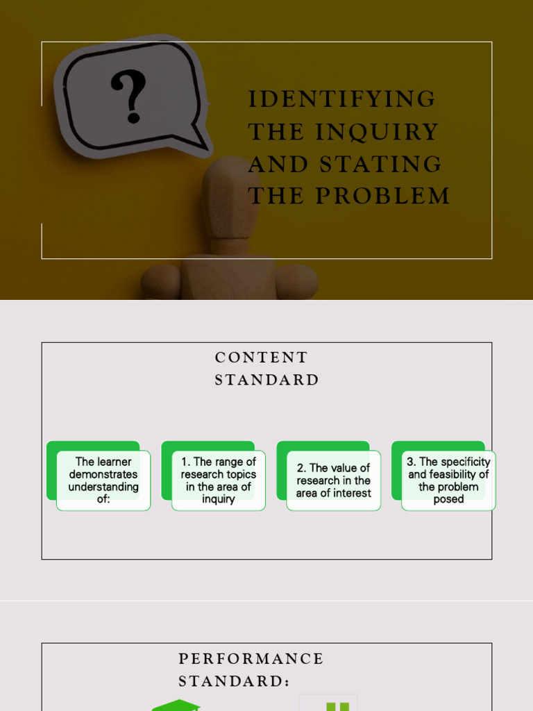 IDENTIFYING THE INQUIRY AND STATING THE PROBLEM | PDF