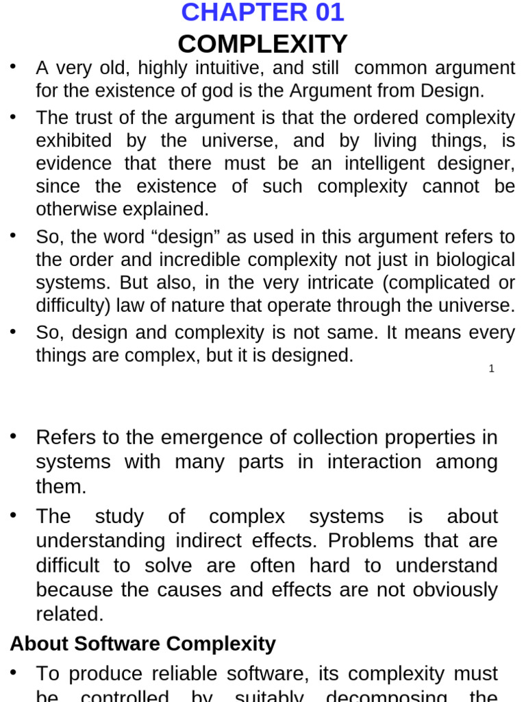 Chapter 02 Complexity | PDF | System | Complexity