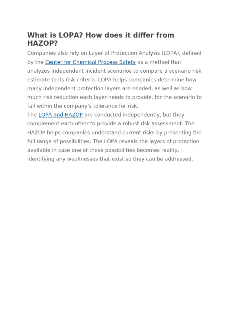 What Is LOPA | PDF