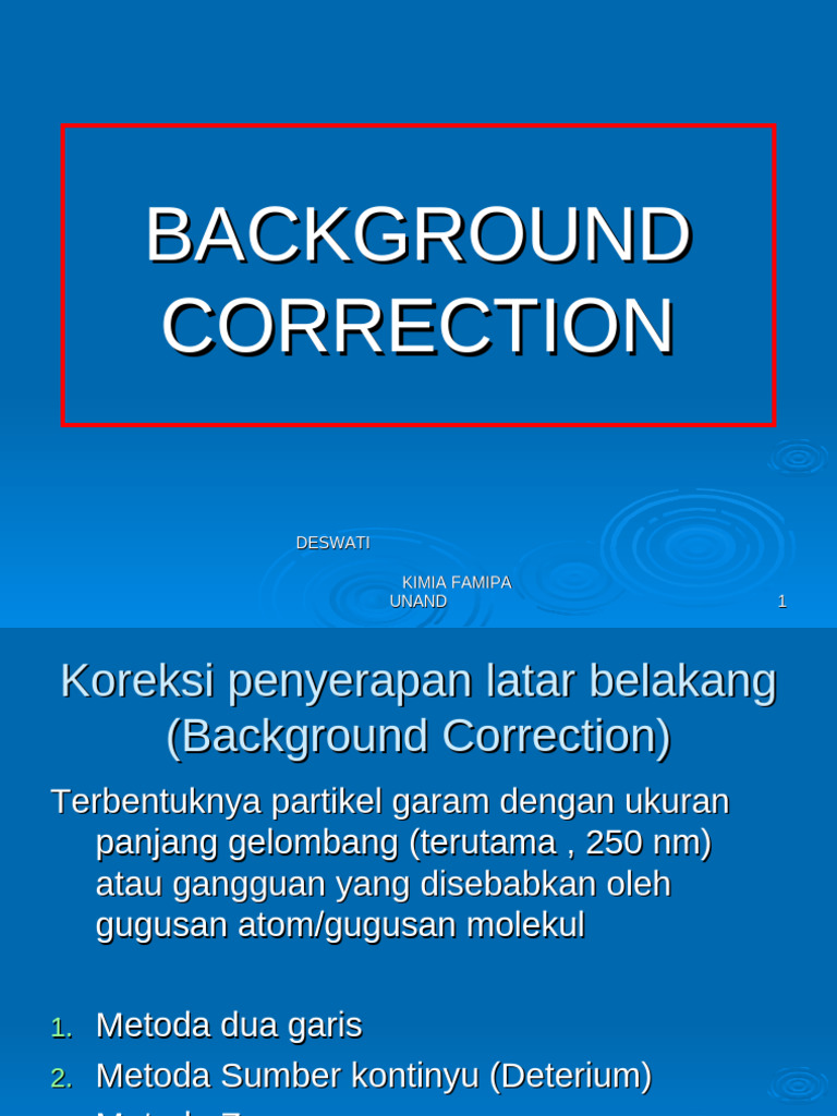 Metode Koreksi Background dalam Spektroskopi | PDF
