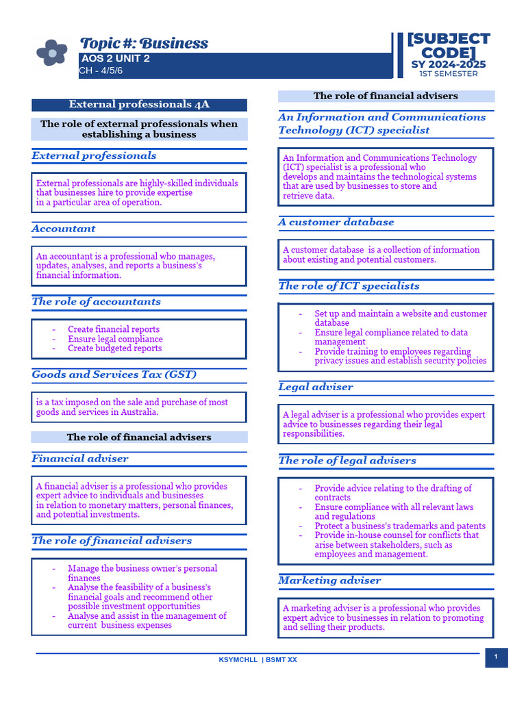 Revision Template - Business Yr 11 Unit 2 | PDF | Marketing | Corporate ...