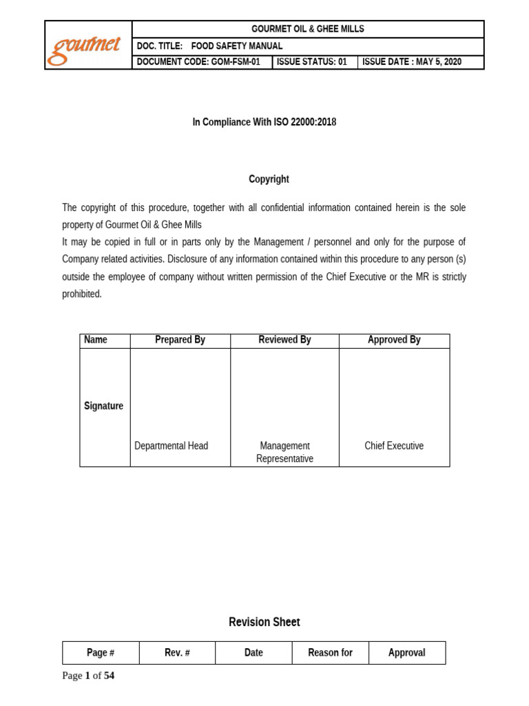ISO 22000 2018 Manual | PDF | Risk | Audit