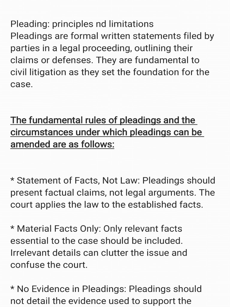 Rules of pleading and amendments_250115_211622 | PDF